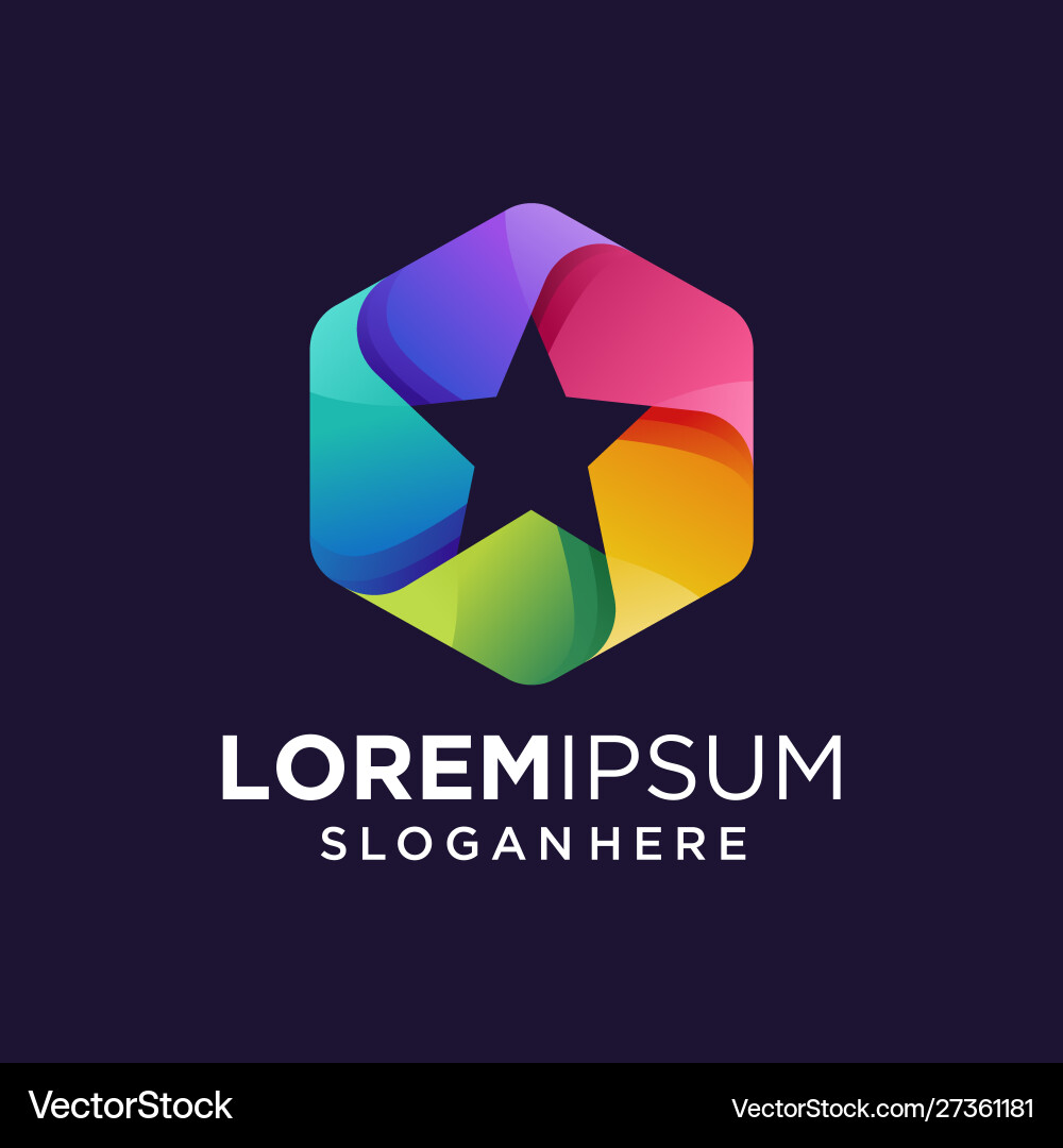 Colorful Star Logo Inspiration Royalty Free Vector Image