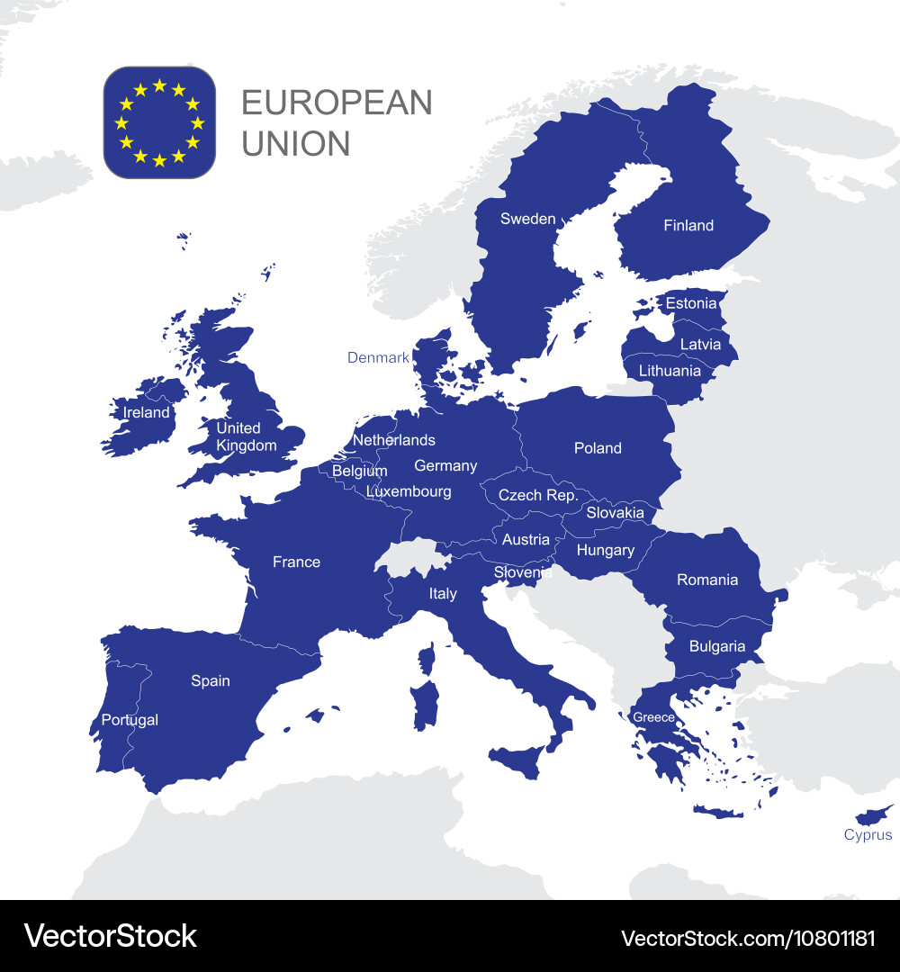 European union map Royalty Free Vector Image - VectorStock