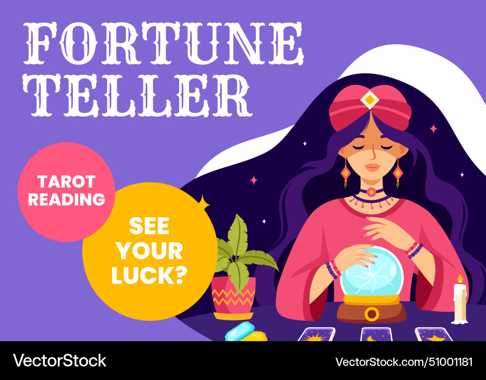Fortune teller social media background flat Vector Image