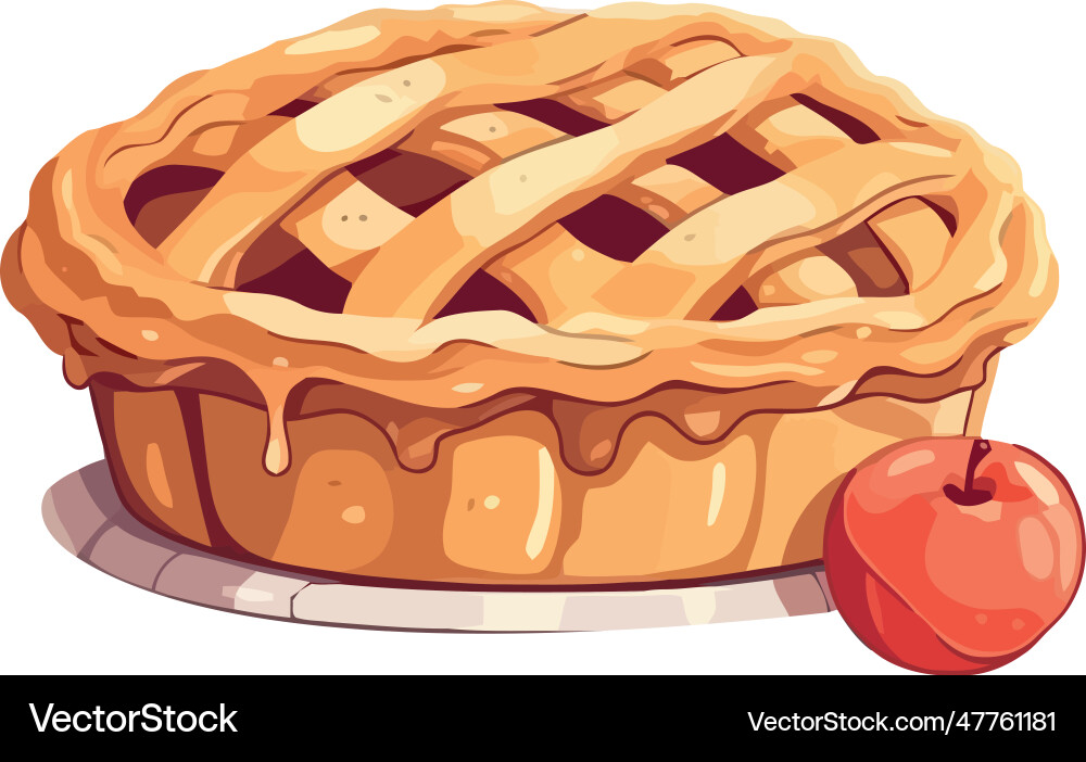 Freshly sweet fruit and baked pie Royalty Free Vector Image