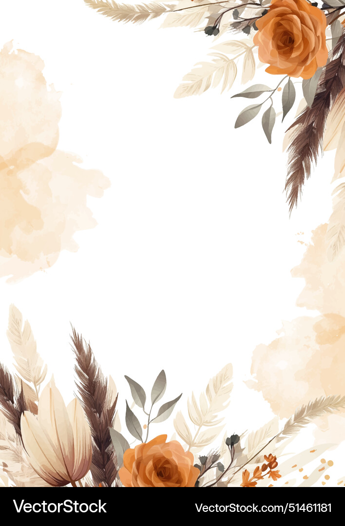 Rustic floral frame border for invitation Vector Image