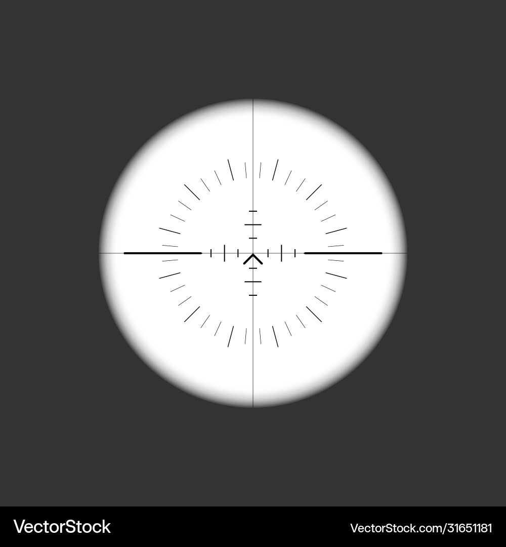 Sniper rifle scope weapon aim template optical Vector Image