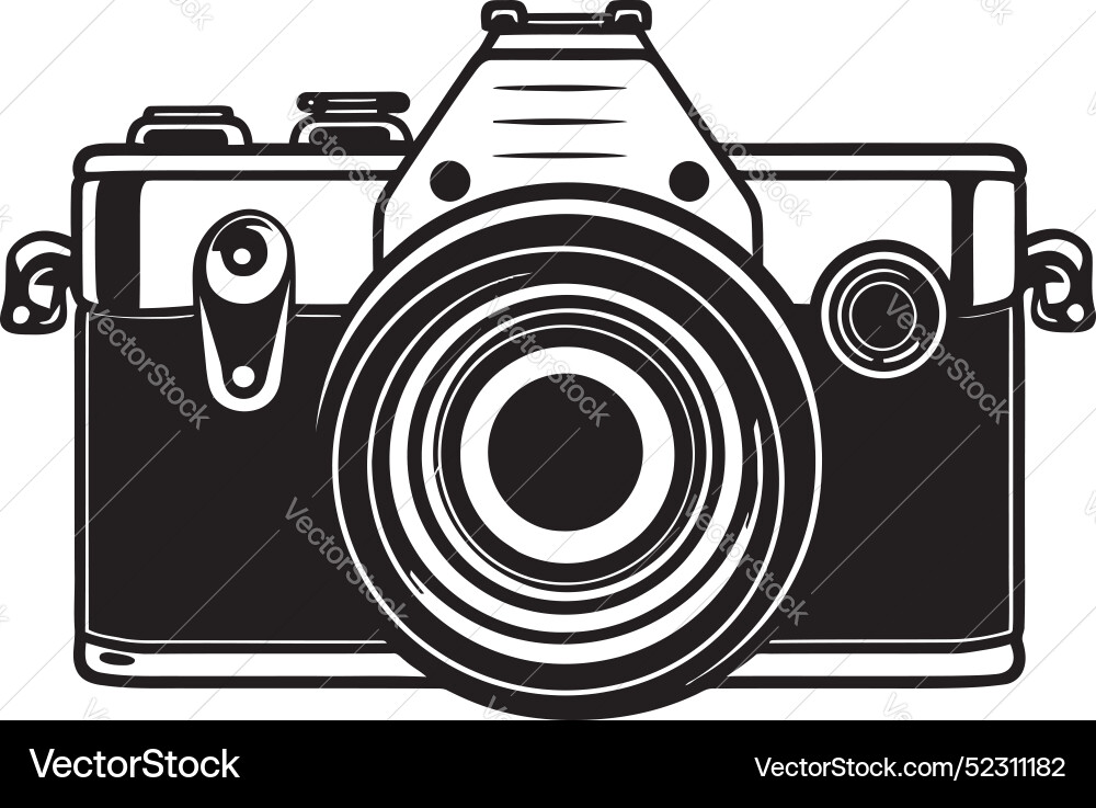Capture the joy a modern camera silhouette Vector Image