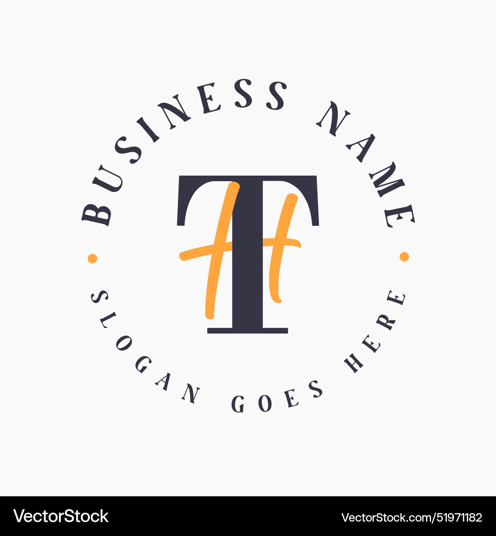 Elegant letter th initials logo for corporate Vector Image