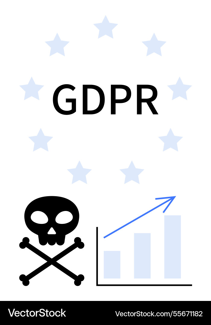 Gdpr impact represented with risk symbol Vector Image