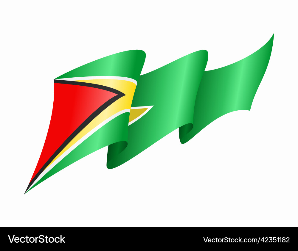 Guyanan flag wavy abstract background Royalty Free Vector