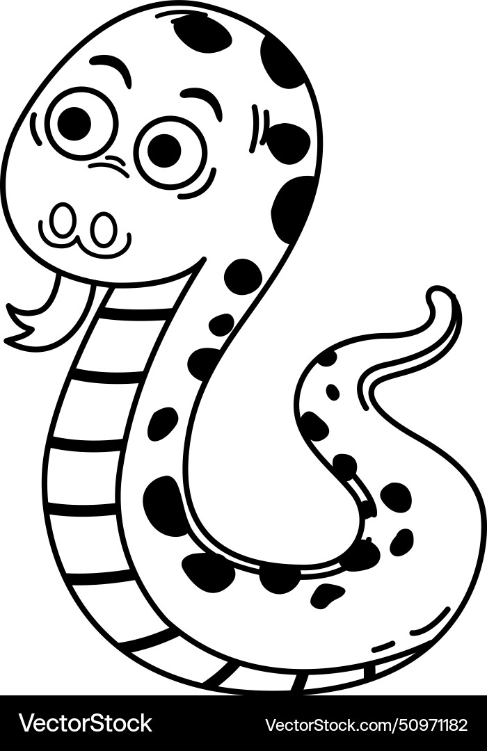 Hand drawn snake character Royalty Free Vector Image