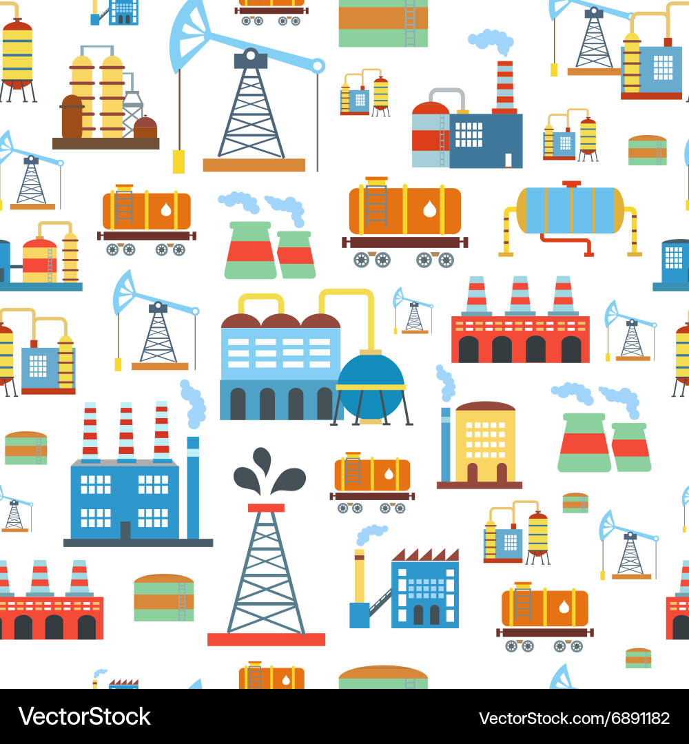 Industrial seamless pattern with oil and petrol Vector Image