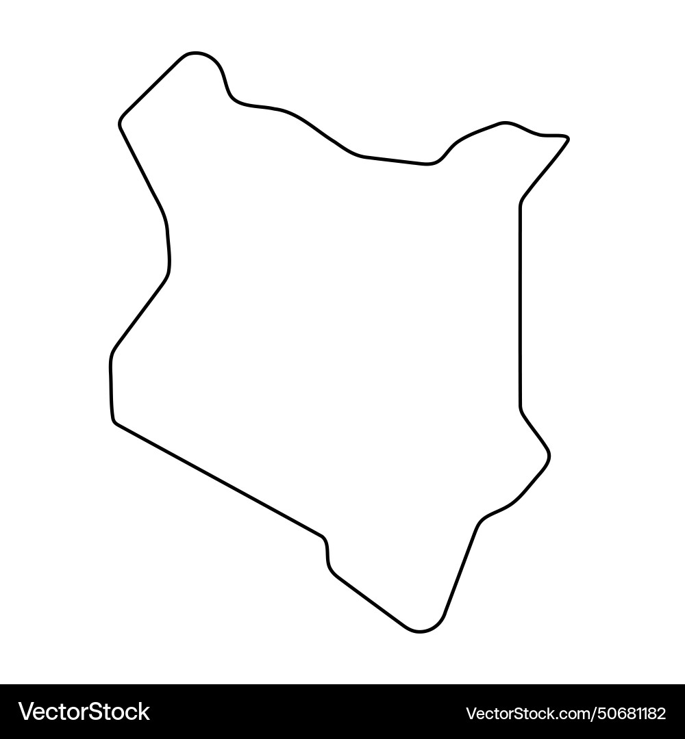 Kenya simplified outline map Royalty Free Vector Image