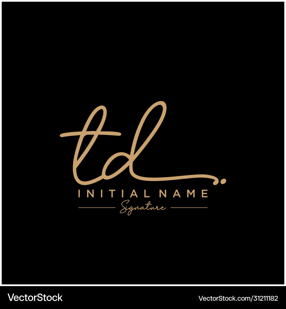 Letter td signature logo template Royalty Free Vector Image