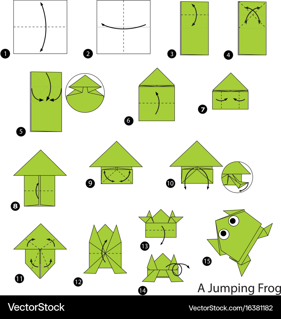 How To Do A Origami Frog Hopping Origami Frog: Step By Step