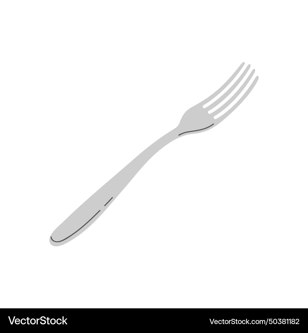 Metal or silver fork home restaurant cutlery Vector Image