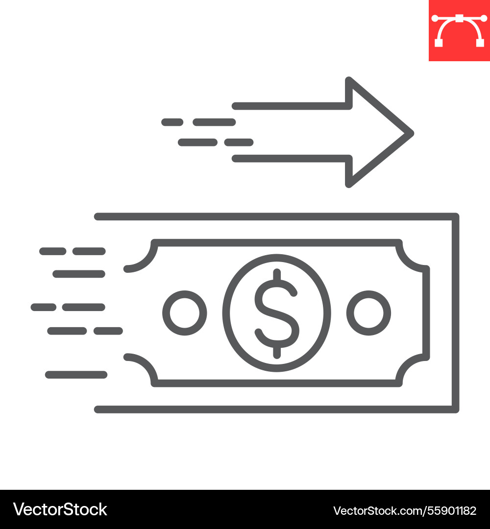 Money transfer line icon Royalty Free Vector Image