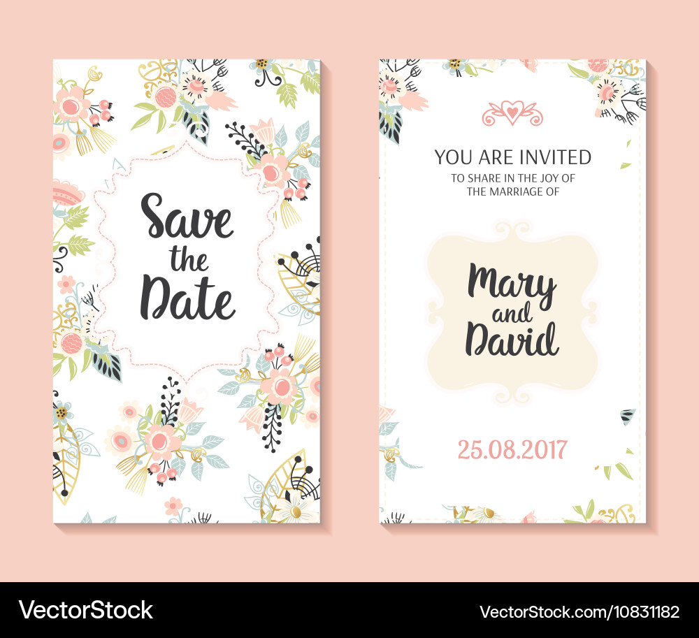 Romantic cards template Royalty Free Vector Image