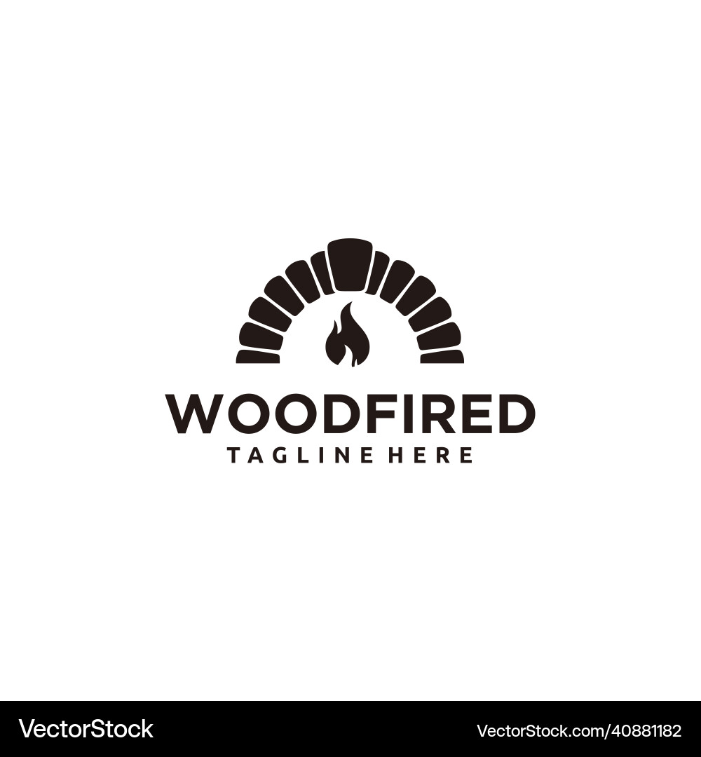 Rustic Wood Fired Oven Logo Royalty Free Vector Image