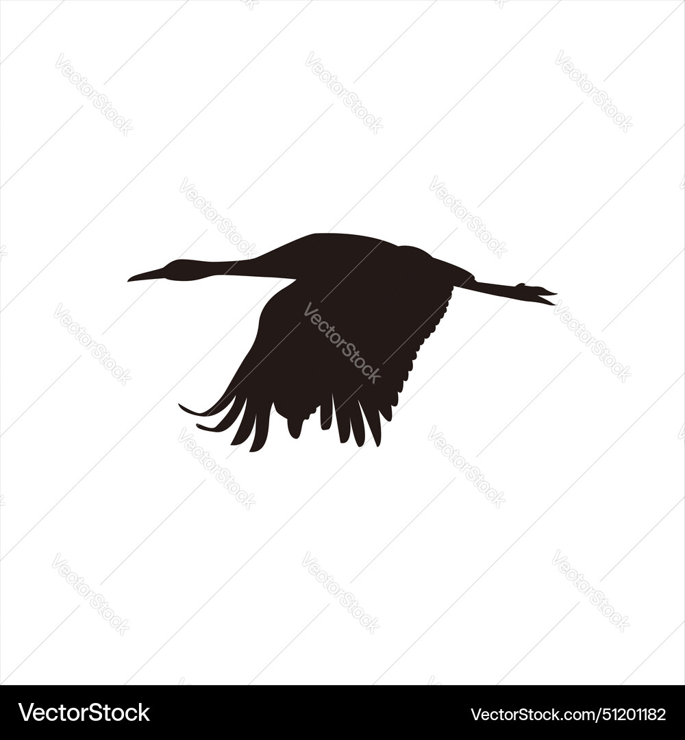 Silhouette of a sandhill crane Royalty Free Vector Image