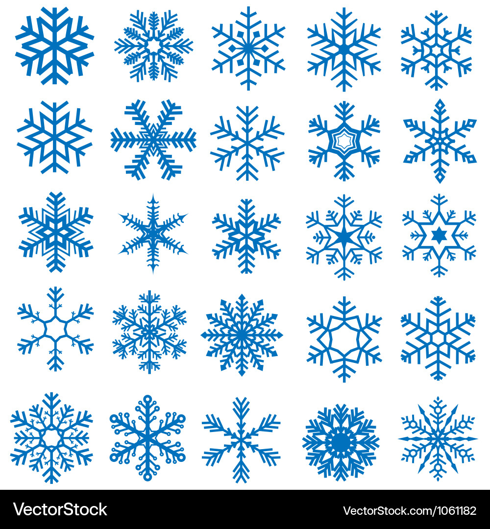 Snowflake set Royalty Free Vector Image - VectorStock