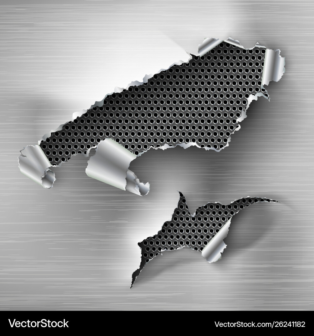 Torn ripped steel template sides Royalty Free Vector Image