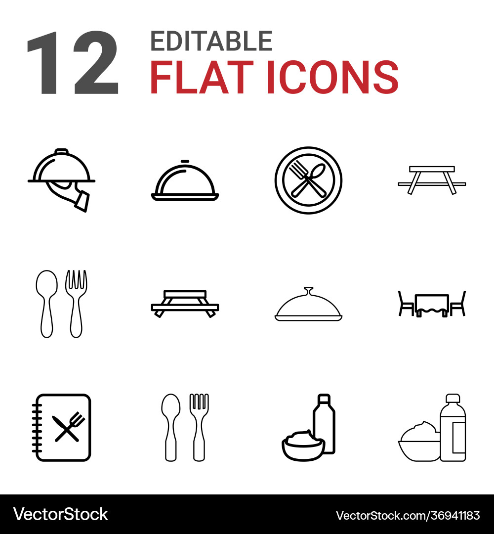 12 dining icons Royalty Free Vector Image - VectorStock