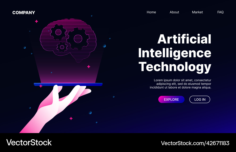 Artificial intelligence technology gradient Vector Image