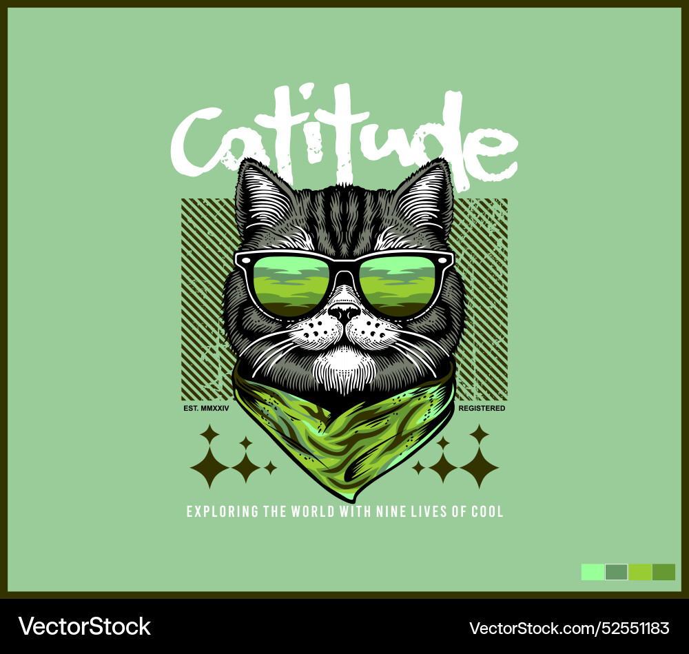 Catitude Royalty Free Vector Image - VectorStock