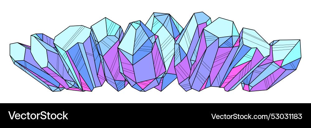 Crystals or minerals jewelry Royalty Free Vector Image