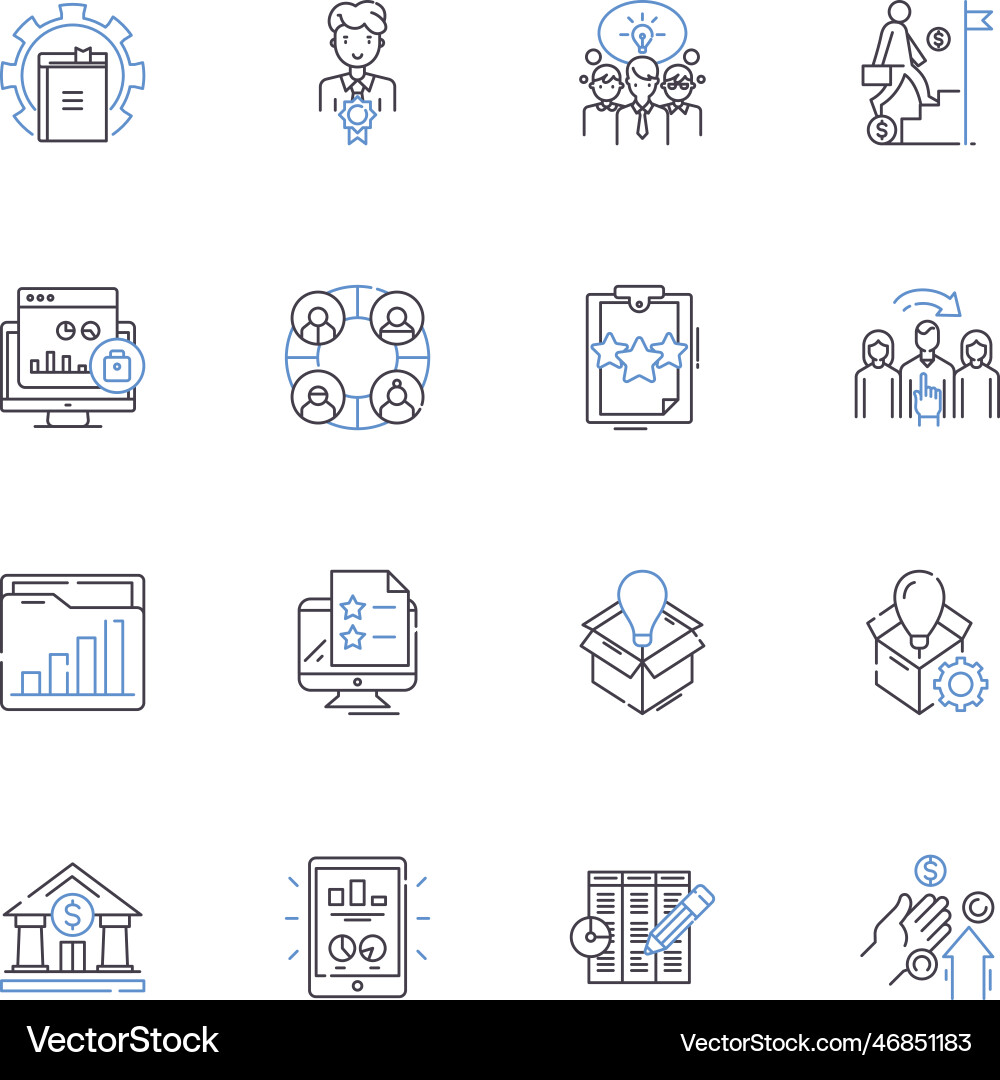 Dexterity line icons collection agility skill Vector Image