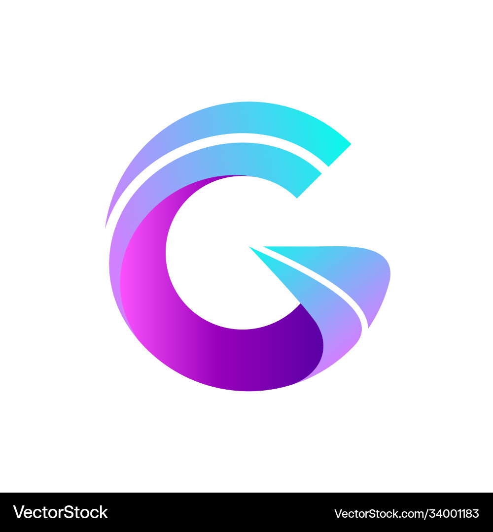 Elegant 3D Letter G Logo Royalty Free Vector Image