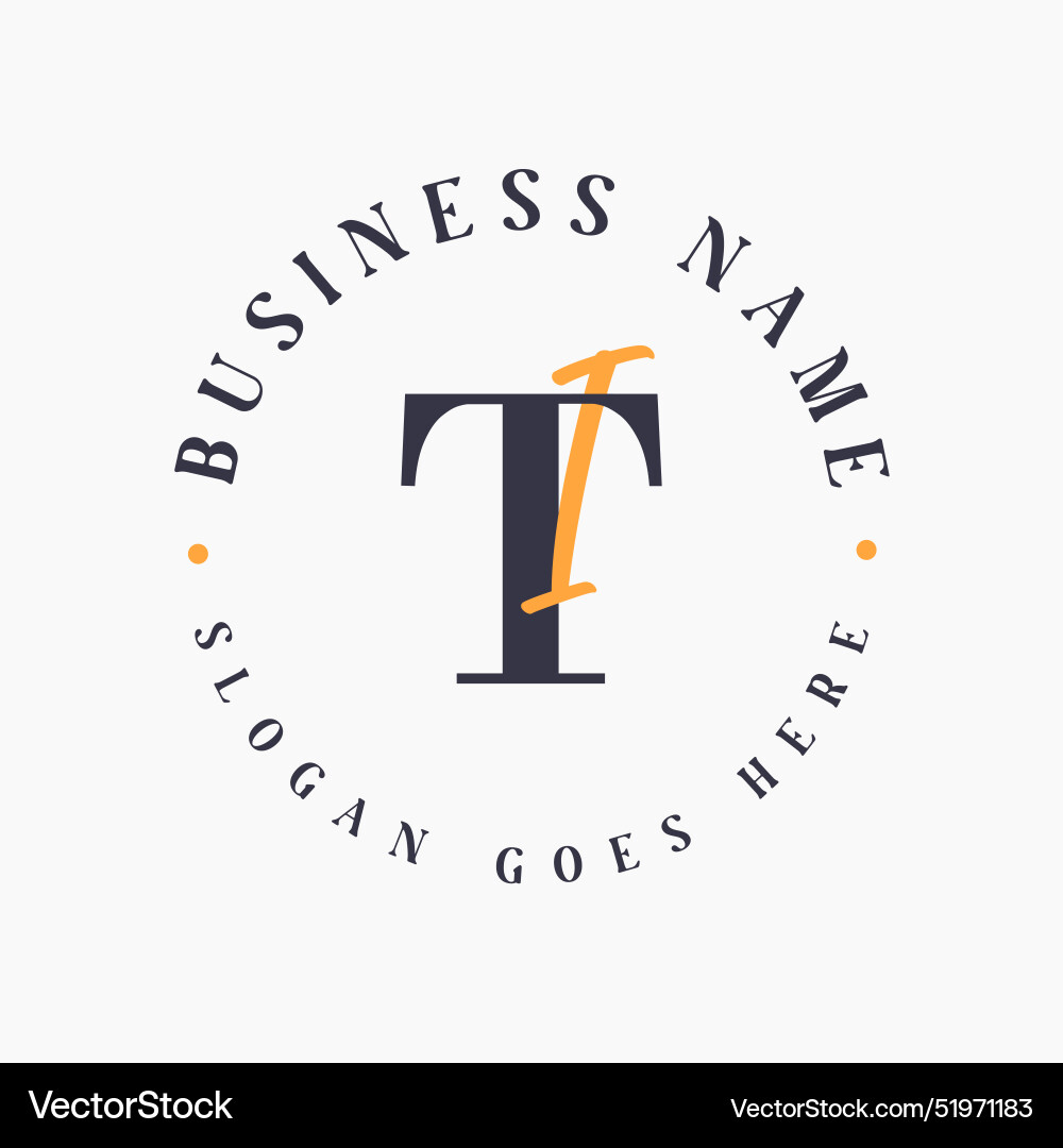 Elegant letter ti initials logo for corporate Vector Image