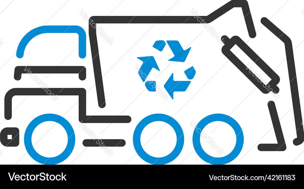 Garbage car with recycle icon Royalty Free Vector Image