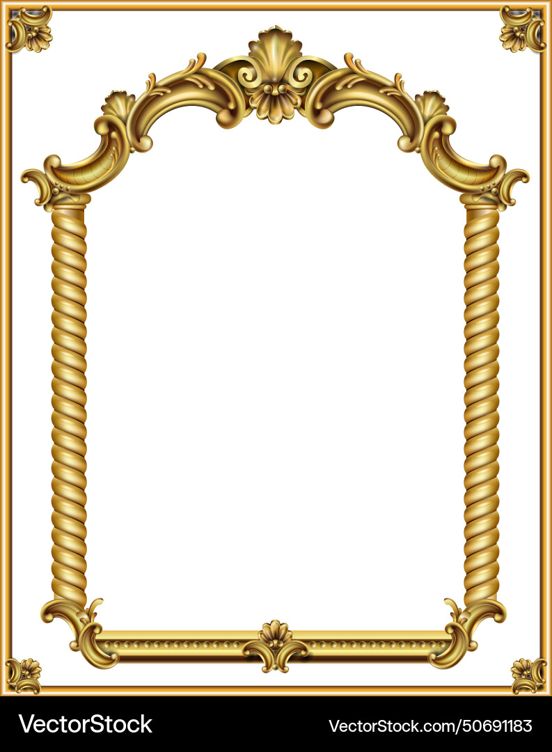 Gold classic frame of the rococo baroque Vector Image