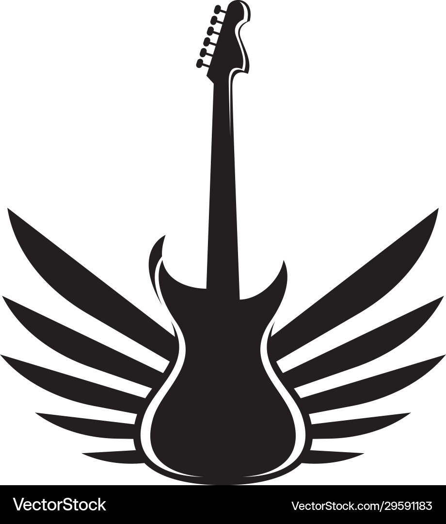Guitar logo icon Royalty Free Vector Image - VectorStock
