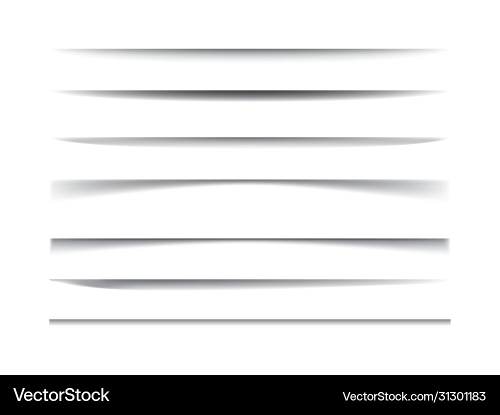 Horizontal lines black shadows realistic Vector Image