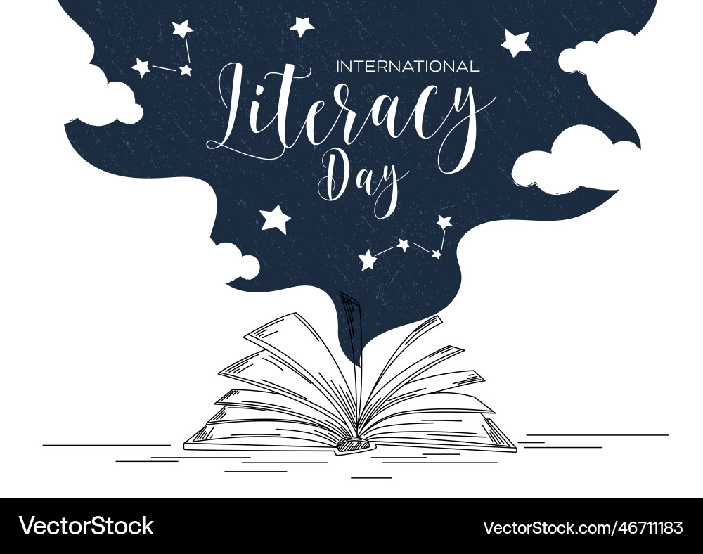 Literacy day concept Royalty Free Vector Image