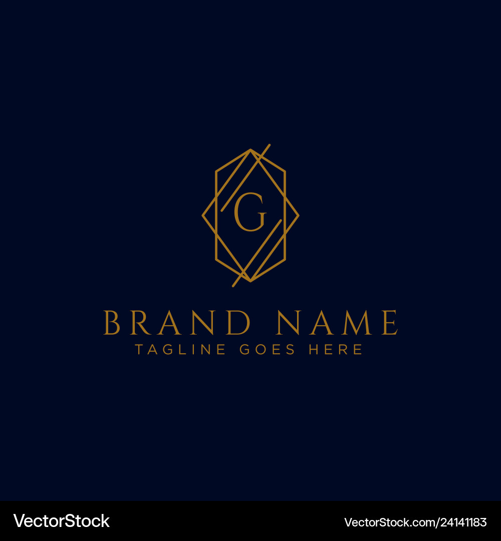 Luxury logotype premium letter g logo Royalty Free Vector