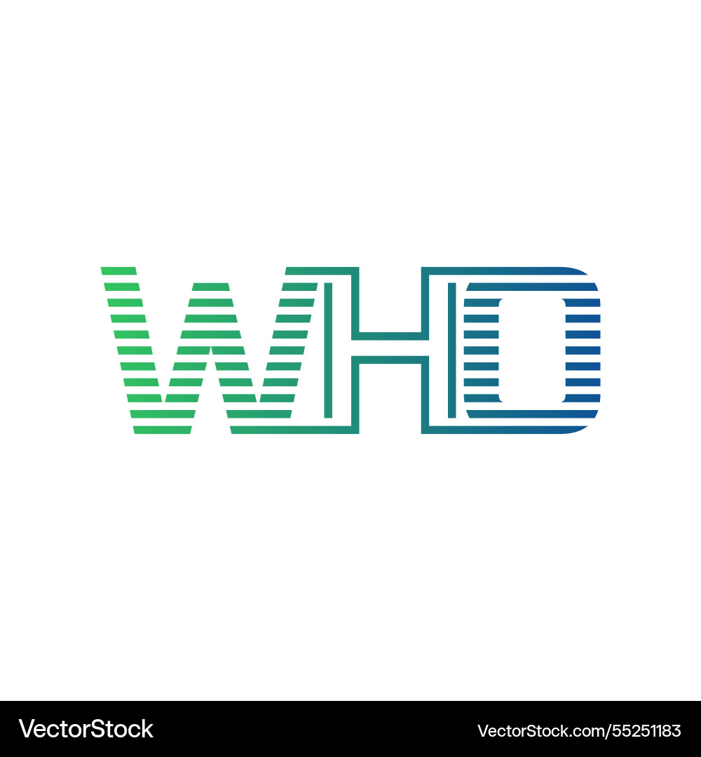 Modern who logo design letter minimalist Vector Image