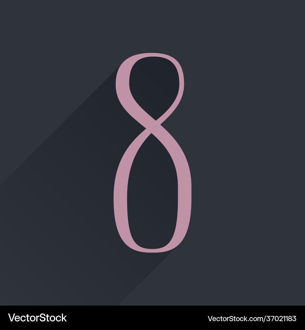 Number eight condensed serif logo Royalty Free Vector Image