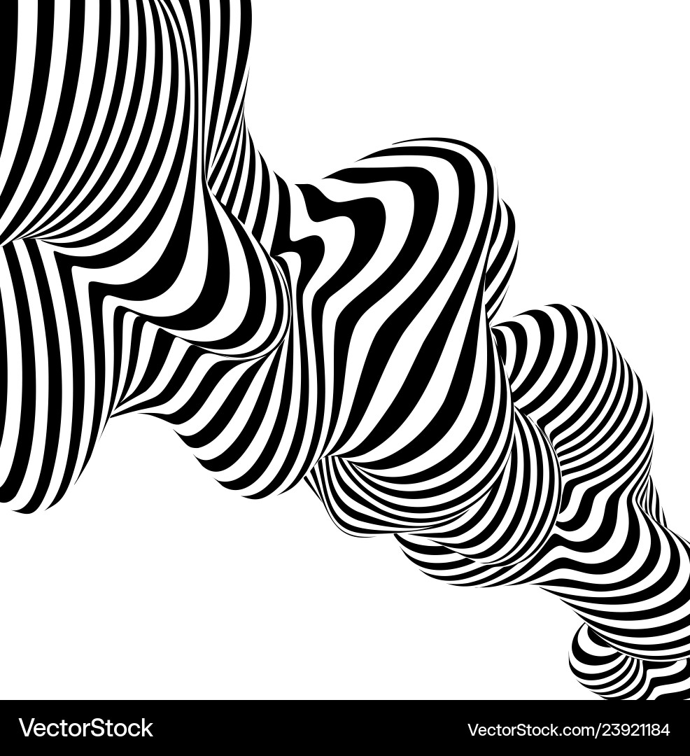 Abstract Wave Pattern Black & White Royalty Free Vector
