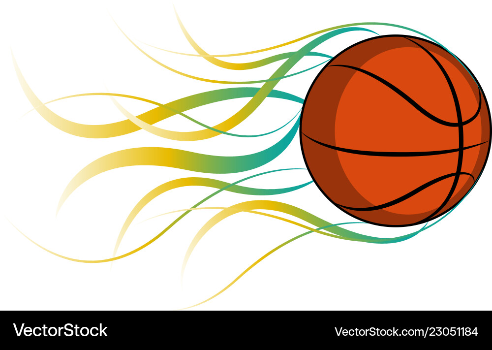Basketball ball with a fire effect Royalty Free Vector Image