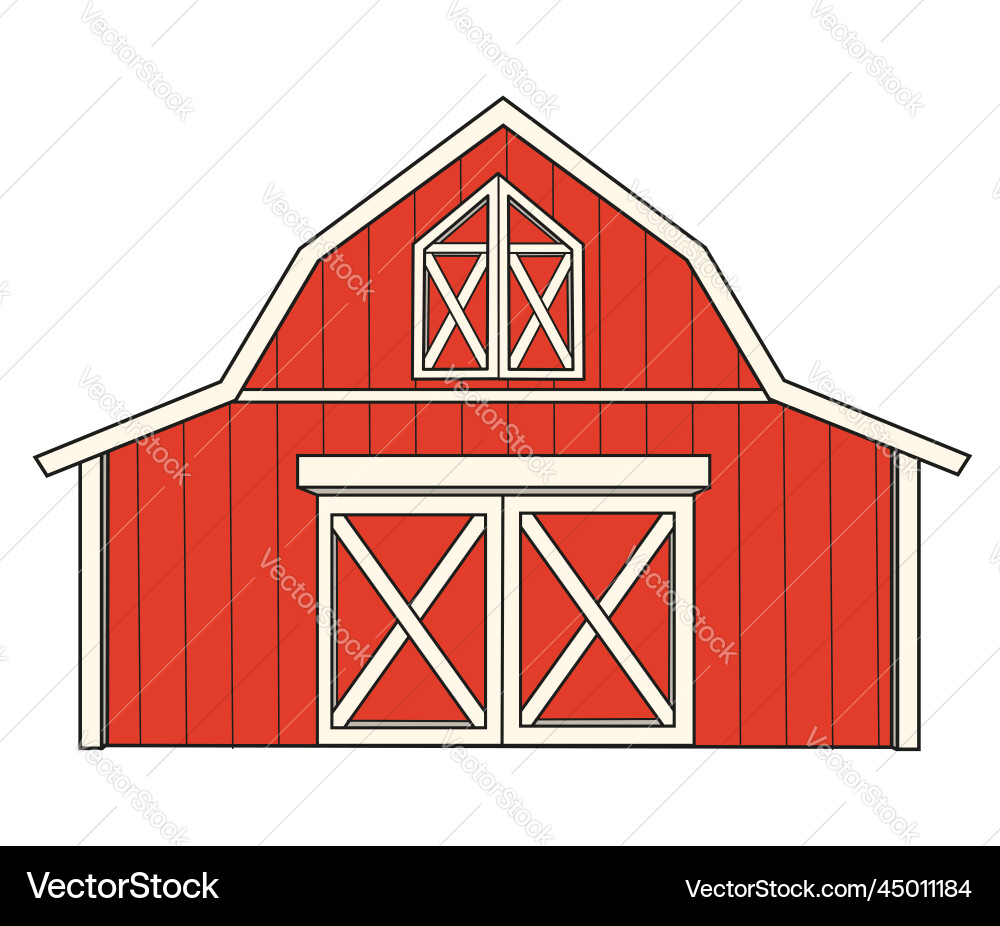 Big wooden barn the frontal part color variation Vector Image