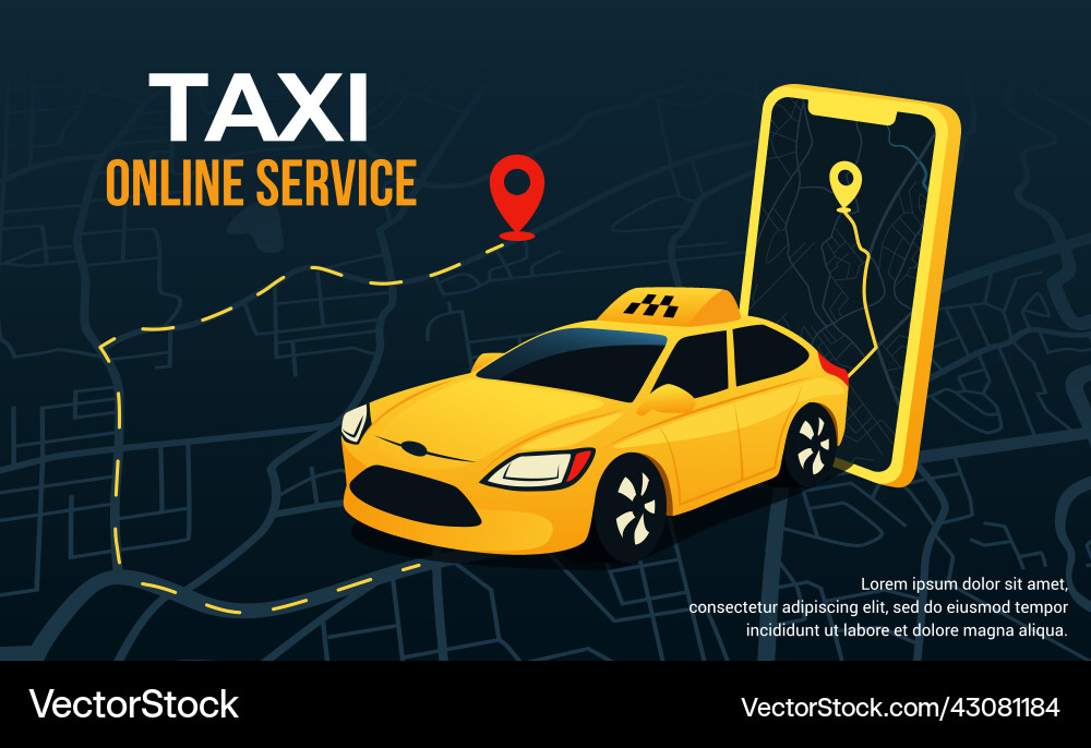 Cab app design taxi order online service mobile Vector Image