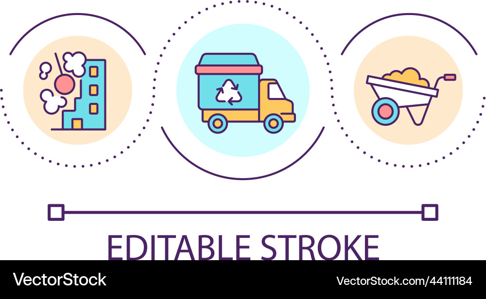 Construction waste loop concept icon Royalty Free Vector