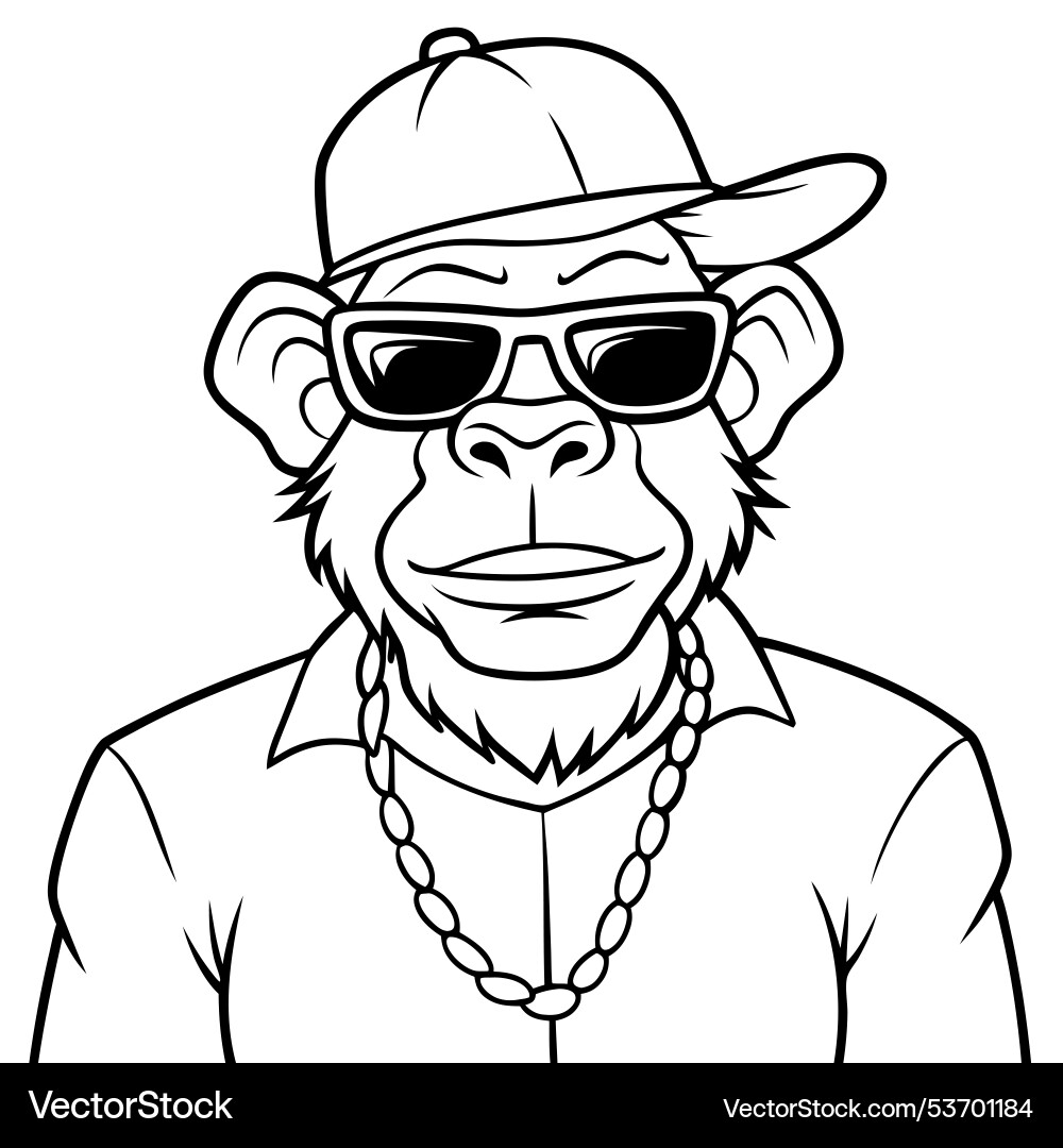 Cool monkey ape gangsta rapper Royalty Free Vector Image