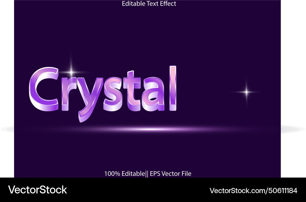 Crystal editable text effect luxury style Vector Image