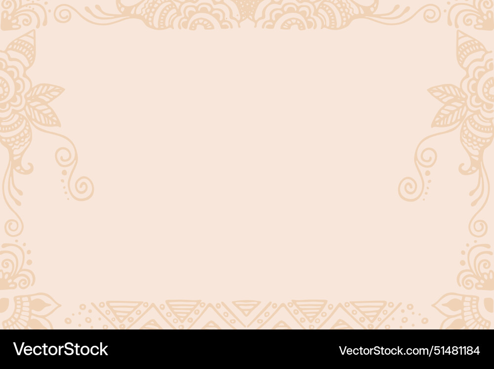 Elegant mehandi ornamental border Royalty Free Vector Image