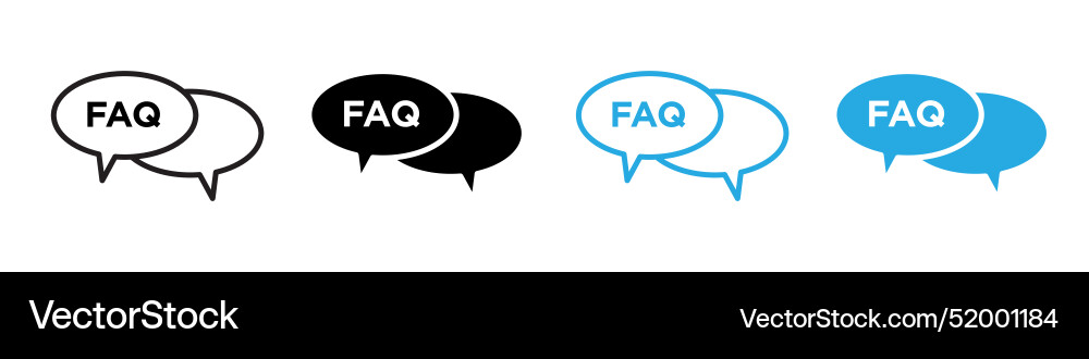 Faq icon line art Royalty Free Vector Image - VectorStock