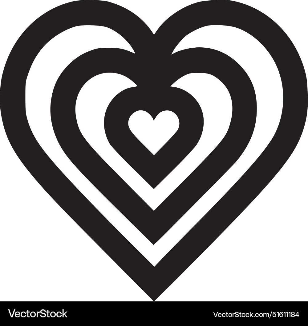 Heart - black and white Royalty Free Vector Image