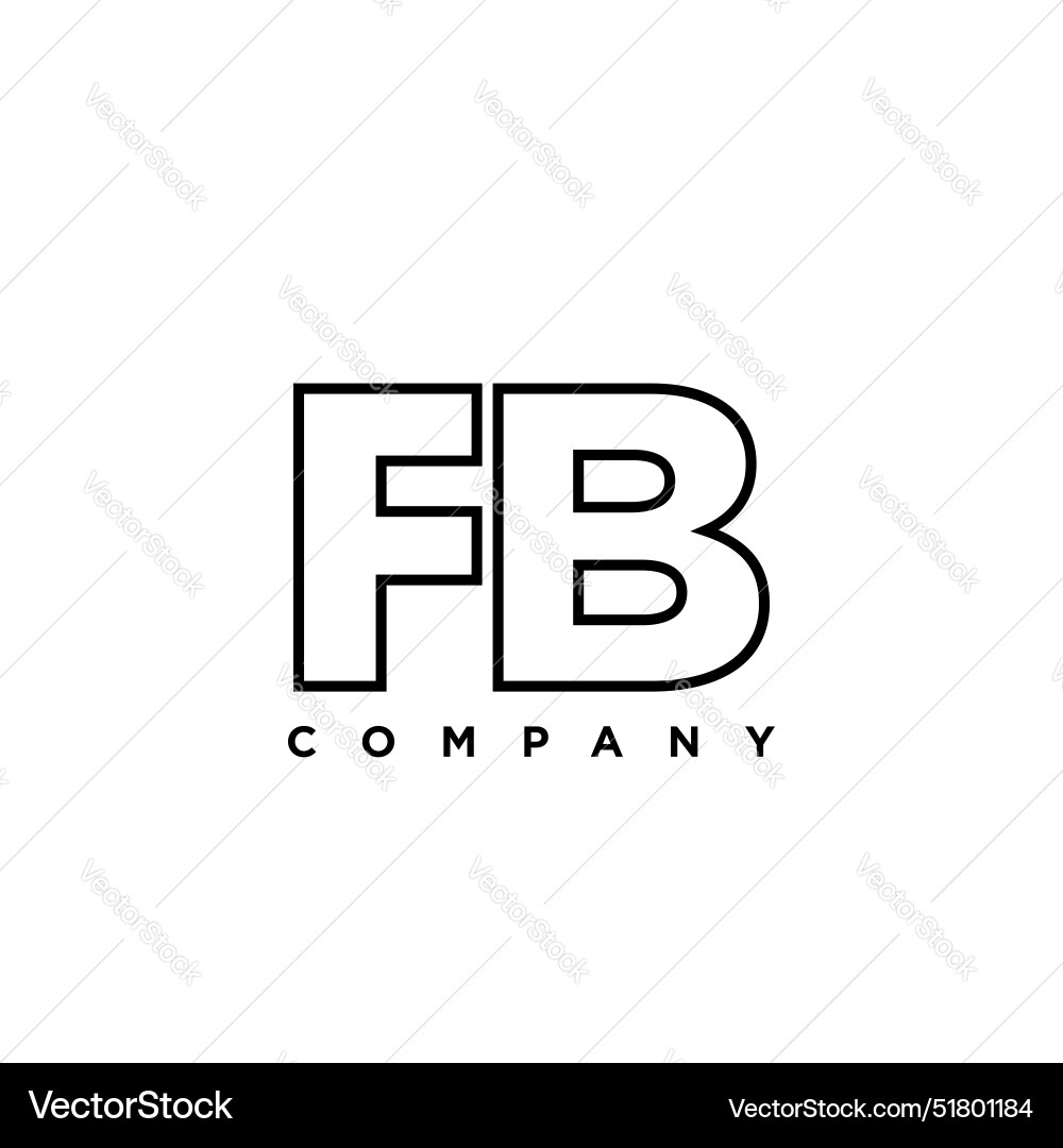 Letter f and b fb logo design template minimal Vector Image