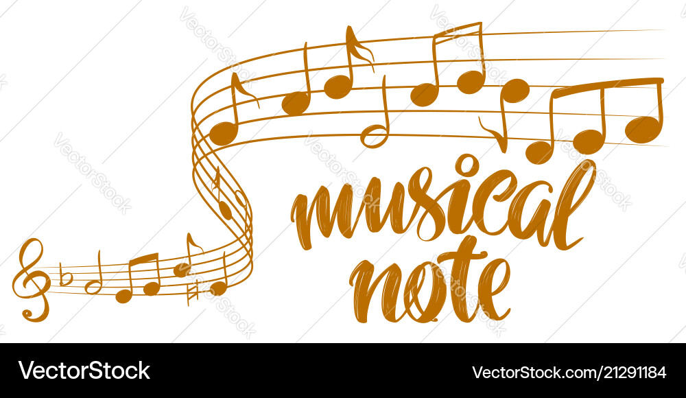 Musical Notes Calligraphy Royalty Free Vector Image