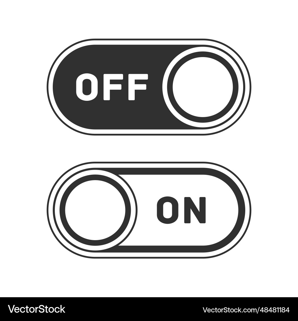 On and off slider buttons Royalty Free Vector Image